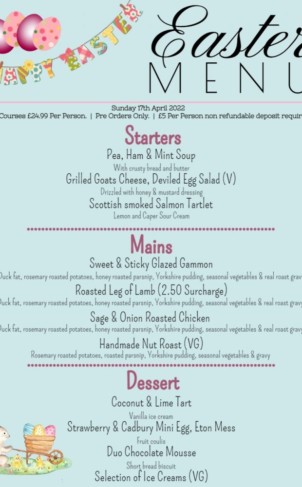 Easter Menu - Foxhunter Park