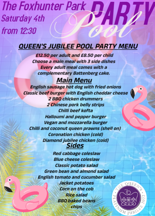 pool party menu - Foxhunter Park