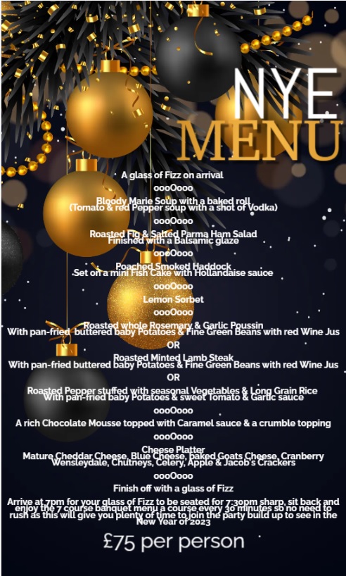 new year menu. - Foxhunter Park