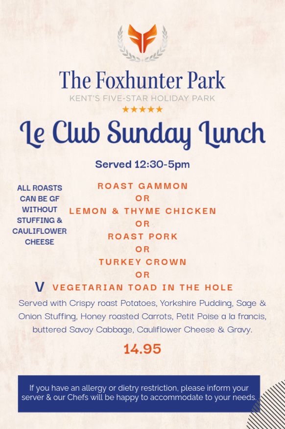 Restaurant Menus - Foxhunter Park